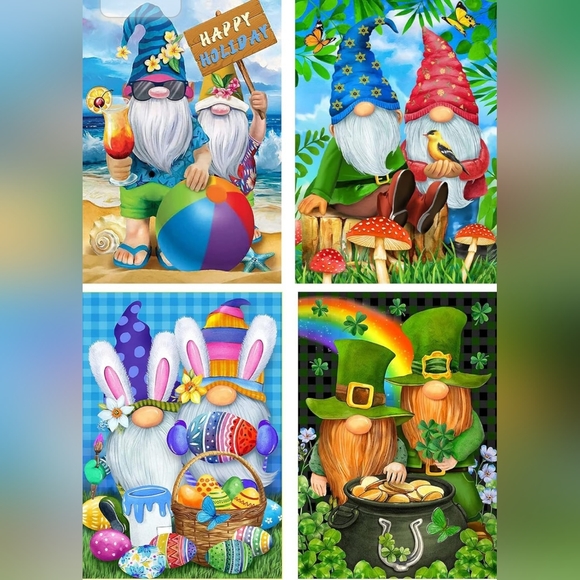 hkejoi | Accents | Diamond Painting Gnomes4 Pack Diy 5d Diamond Art ...